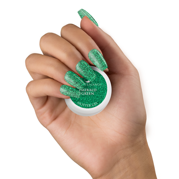 Emerald Green, Glitter Gel, 10 ml - Gel Essentialz