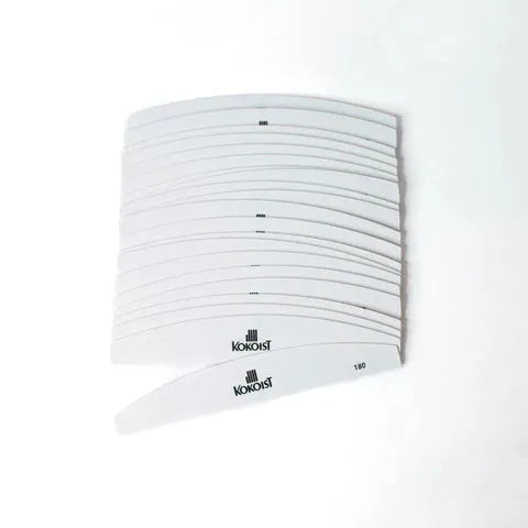 K- Pack of 20 Replaceable White Half Moon Files (#180) - Gel Essentialz